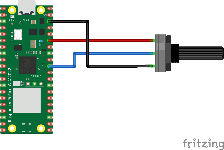 Raspberry Pi Pico - Potentiometer auslesen - Projekt-Hirnfrei